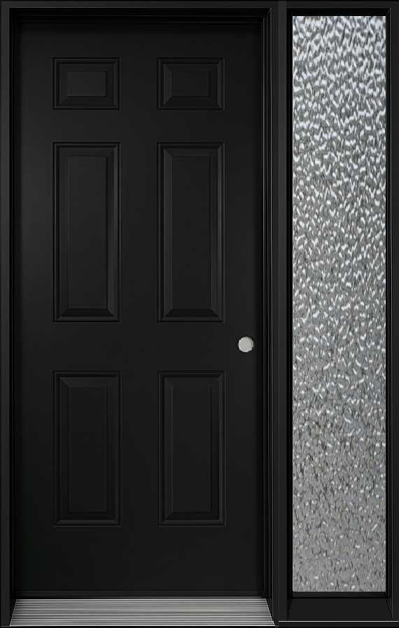 PORTE B01 6 embossés noire 50" gauche intérieur avec latéral verre ...